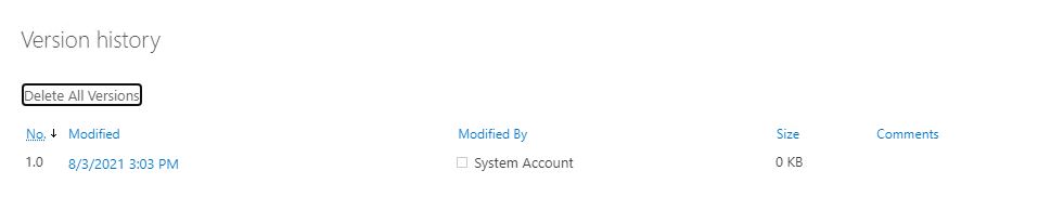 Restoring version history issue in a sharepoint 2019 modern document ... Restoring version history issue in a sharepoint 2019 modern document ...