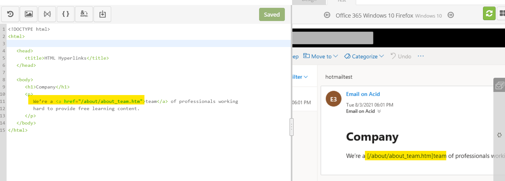 Anchor Tags In Html Not Displaying Correctly On Office 365 Web Outlook Microsoft Qanda 1947
