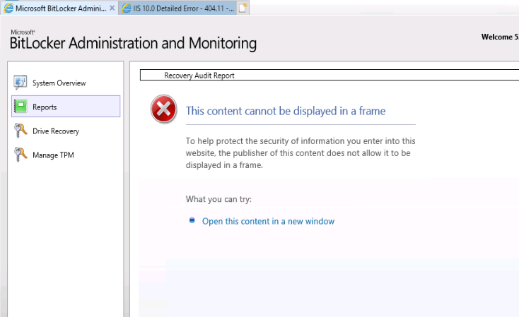 SCCM 2103 BitLocker Management Recovery Audit Report not work - Microsoft Q&A