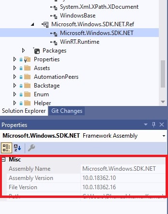 A referenced assembly was compiled using a newer version of Microsoft.Windows.SDK.NET.dll ...
