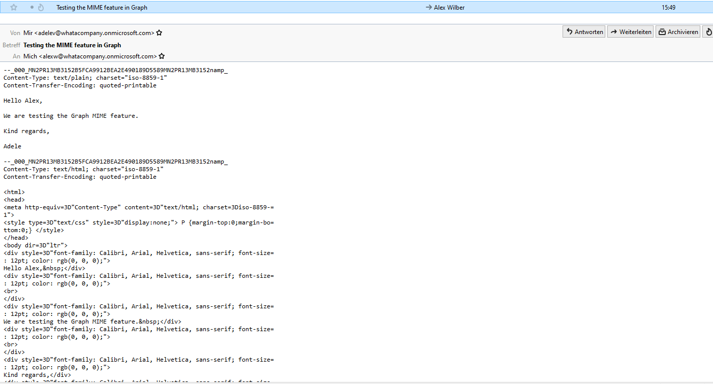 Sending Mime Via Graph Results In Mangled E Mail Microsoft Qanda