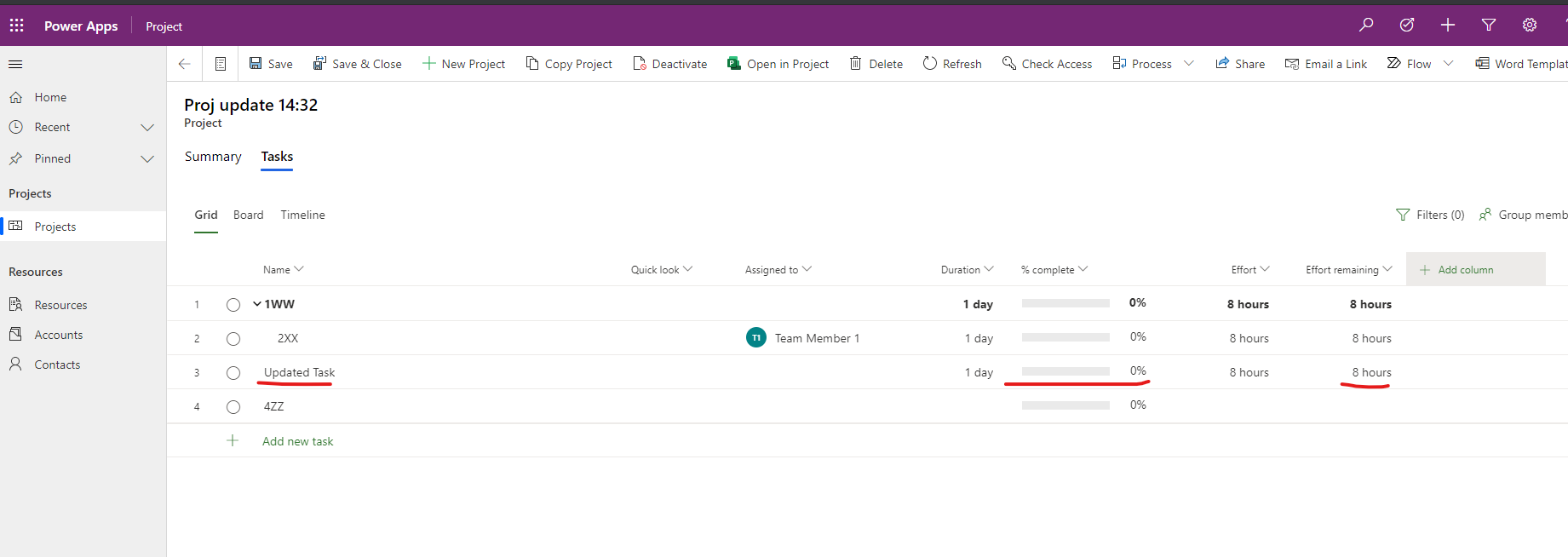 Project for the web: task's msdyn_progress and msdyn_effortremaining can't be updated via API ...