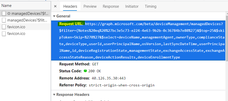 Graph API endpoint to list Managed Devices throwing 401 Forbidden error - Microsoft Q&A