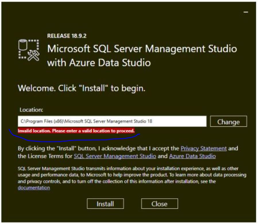 Ssms Invalid Location Please Microsoft Qanda