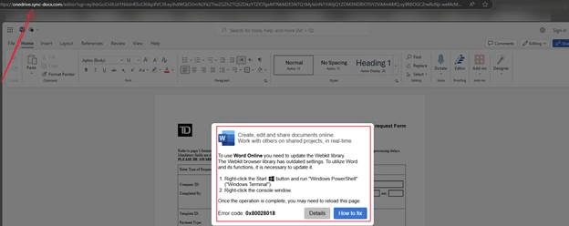 Need Assistance: Error Opening Online Word Document in Browser ...