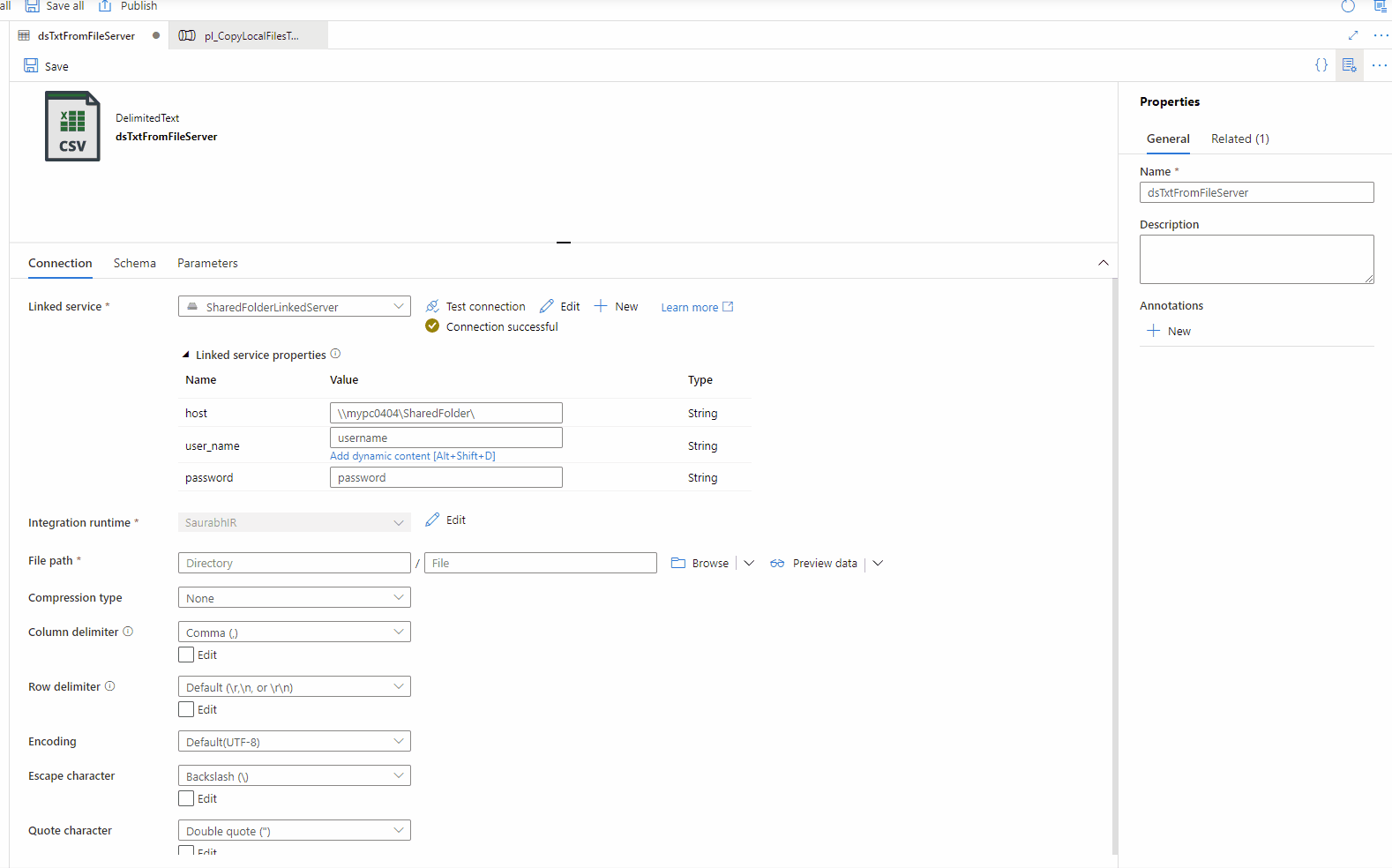 ingesting all .txt file from on prem file share to ADLS Gen2 using ADF ...