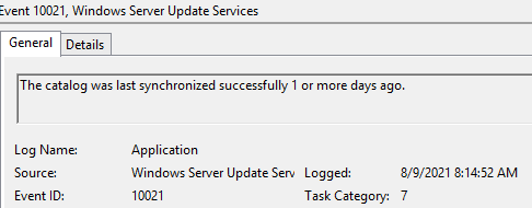 WSUS synchronization fail - DBConnection.OnReceivingInfoMessage - Microsoft Q&A
