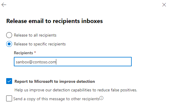 Is it still posssible to release quarantines emails to a specific ...
