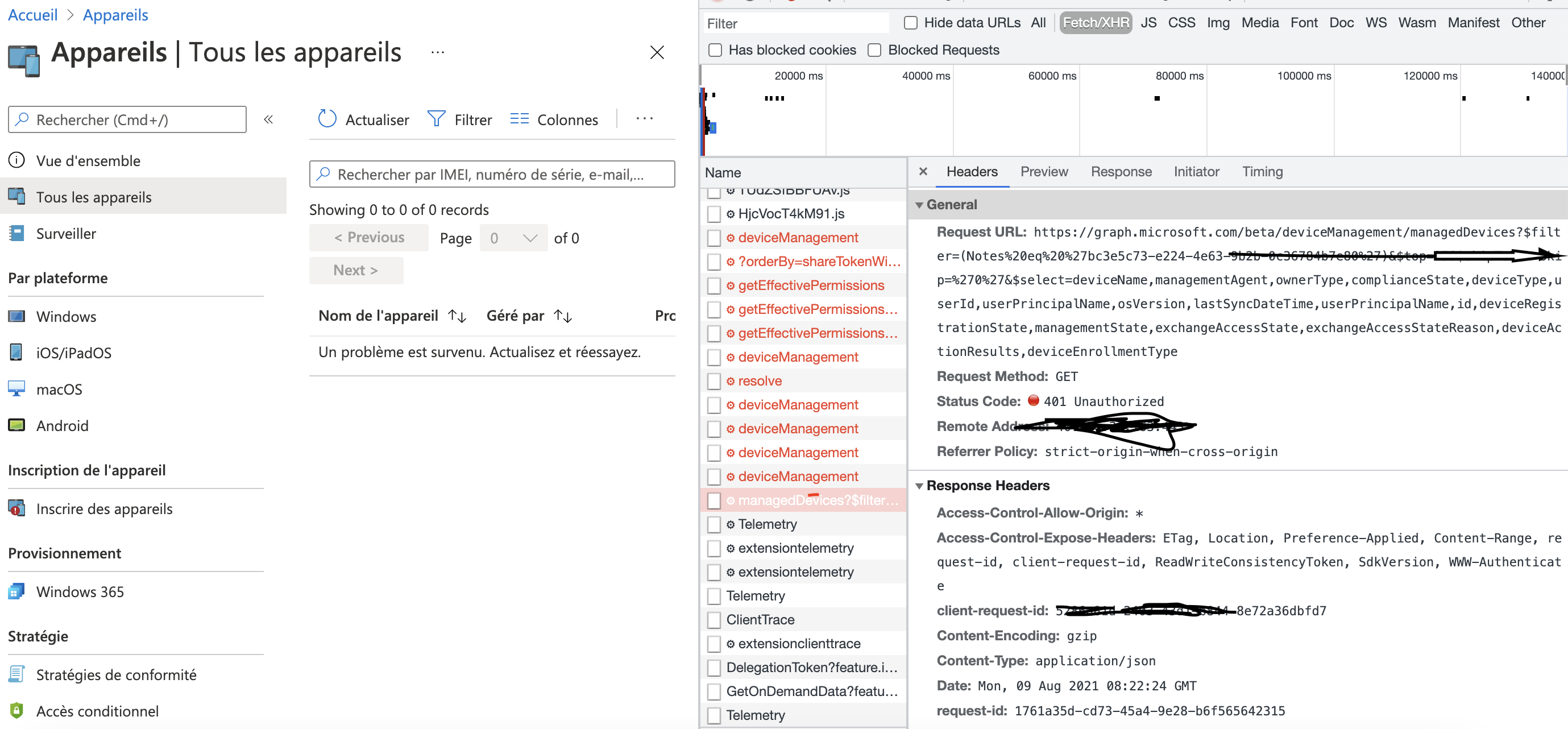 Graph API endpoint to list Managed Devices throwing 401 Forbidden error - Microsoft Q&A
