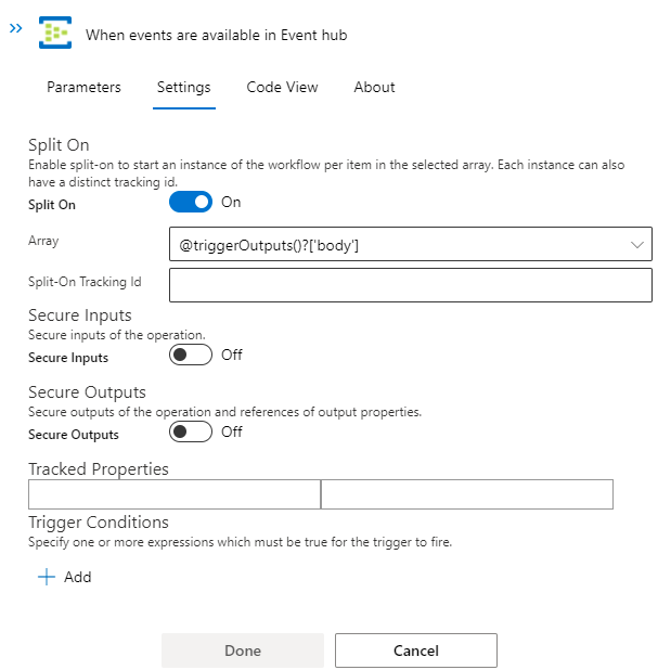 logic app trigger for even hub not showing all parameters - Microsoft Q&A logic app trigger for even hub not showing all parameters - Microsoft Q&A