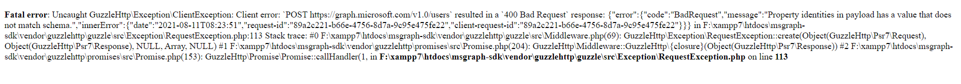 Cannot create a azure b2c user via MS Graph API - Microsoft Q&A Cannot create a azure b2c user via MS Graph API - Microsoft Q&A