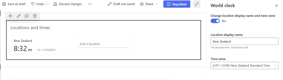 Issue with New Zealand Time Display in World clock Web Part - Microsoft Q&A