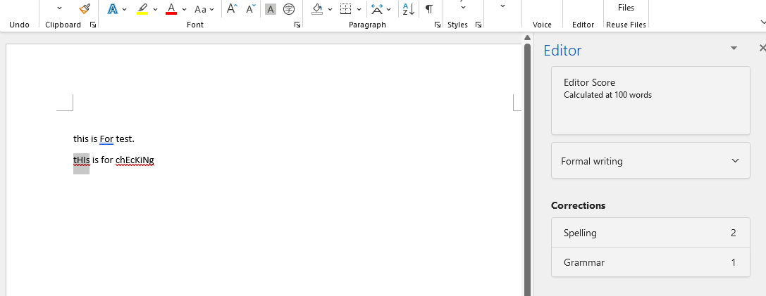 Editor is not recognizing errors in capitalization - Microsoft Q&A