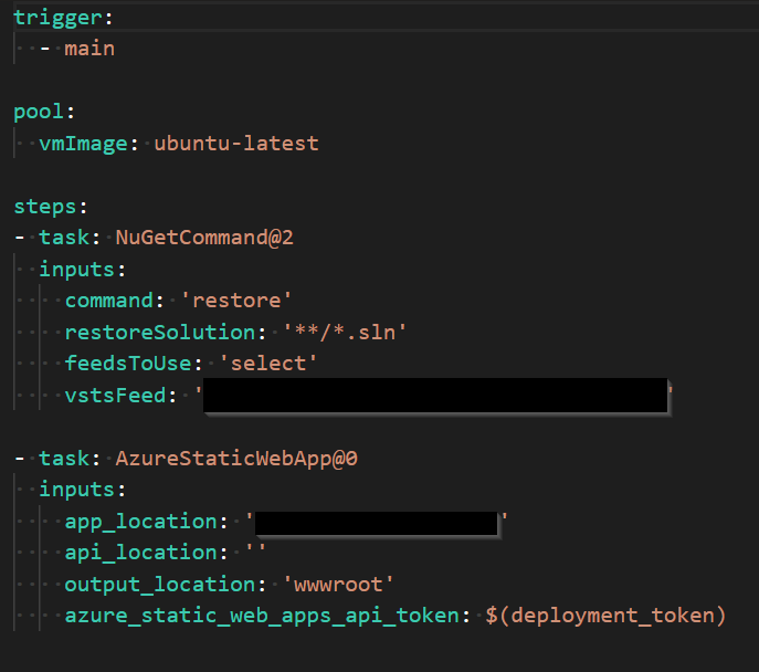 AzureDevops static website not finding NuGet packages from private feed ... AzureDevops static website not finding NuGet packages from private feed ...