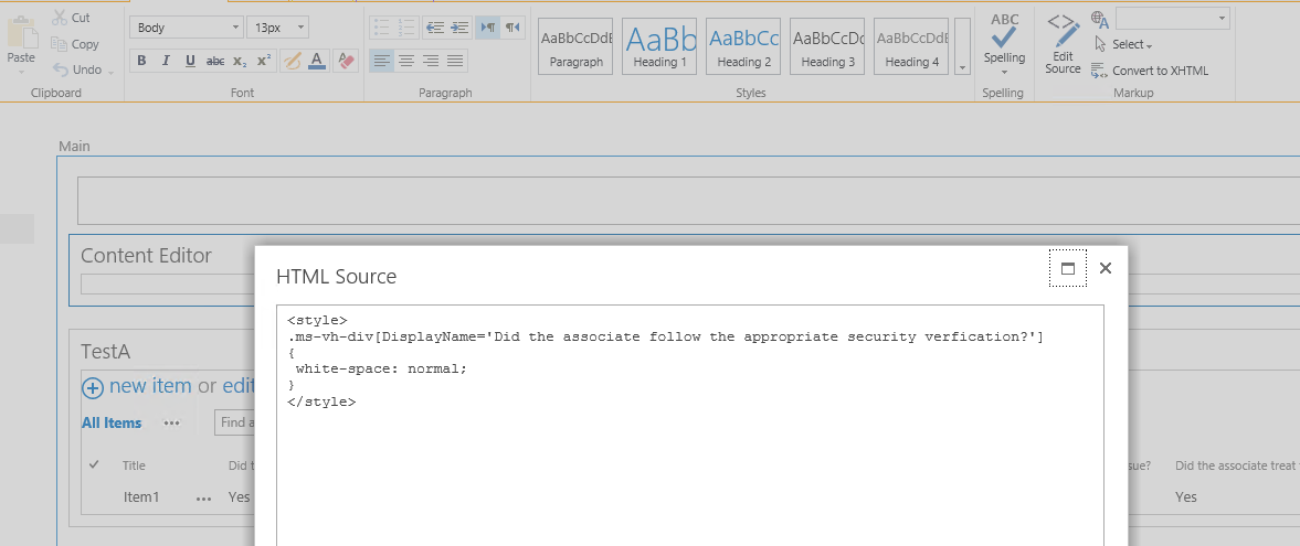 SharePoint 2016 List Header Word Wrap - Microsoft Q&A