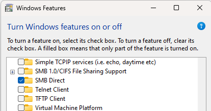 SMB Direct no installed - Microsoft Q&A