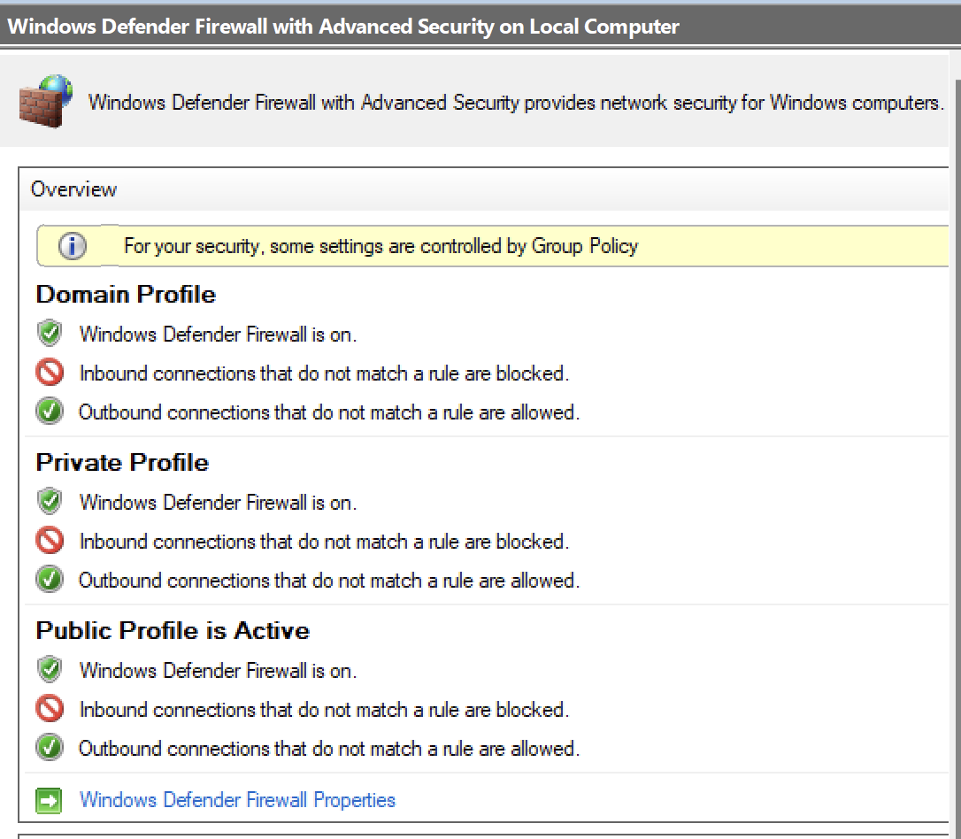 Windows Firewall: Domain. Incoming connections - Microsoft Q&A