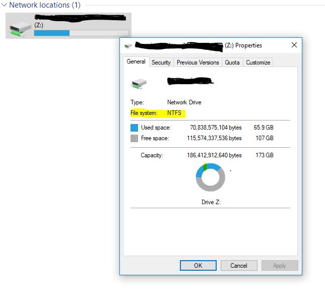 How to change Default Mapped file system from NTFS to other File System ...