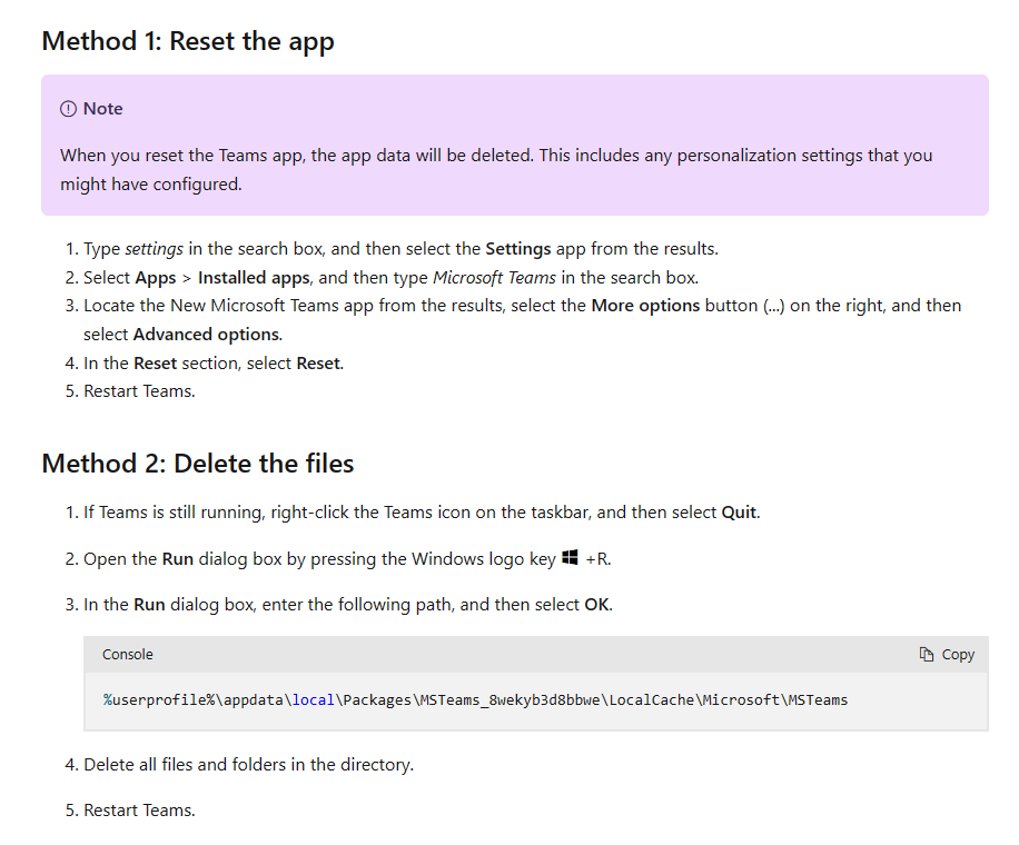Microsoft Teams is telling me that "this content is blocked. Contact ...