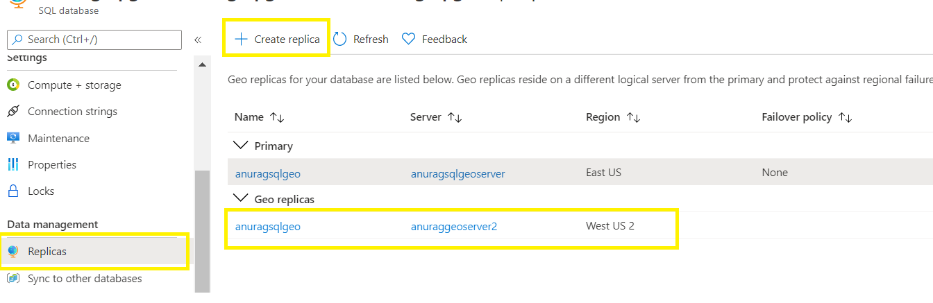 Enable geo-replication for Azure SQL Databases - Microsoft Q&A Enable geo-replication for Azure SQL Databases - Microsoft Q&A