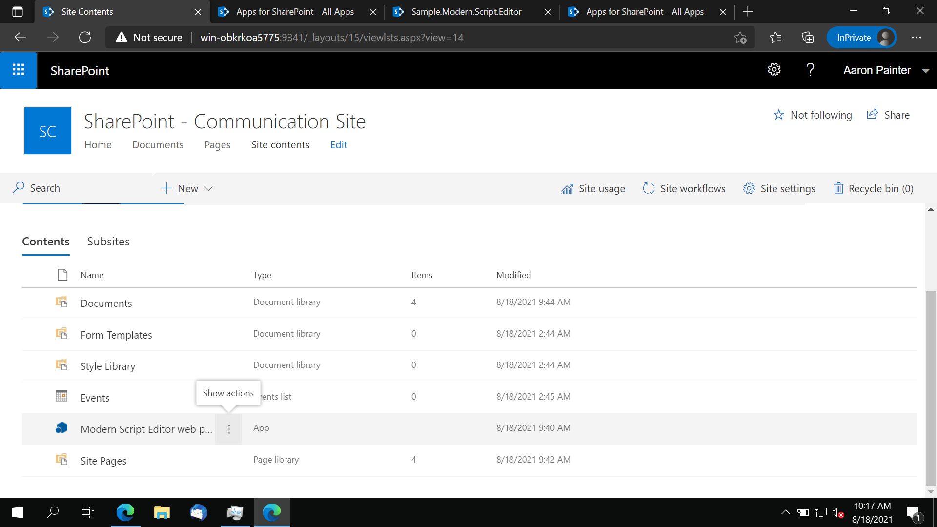 Regarding The React Script Editor Onprem Comes From Pnpsp Dev Fx Webparts Microsoft Qanda 7700