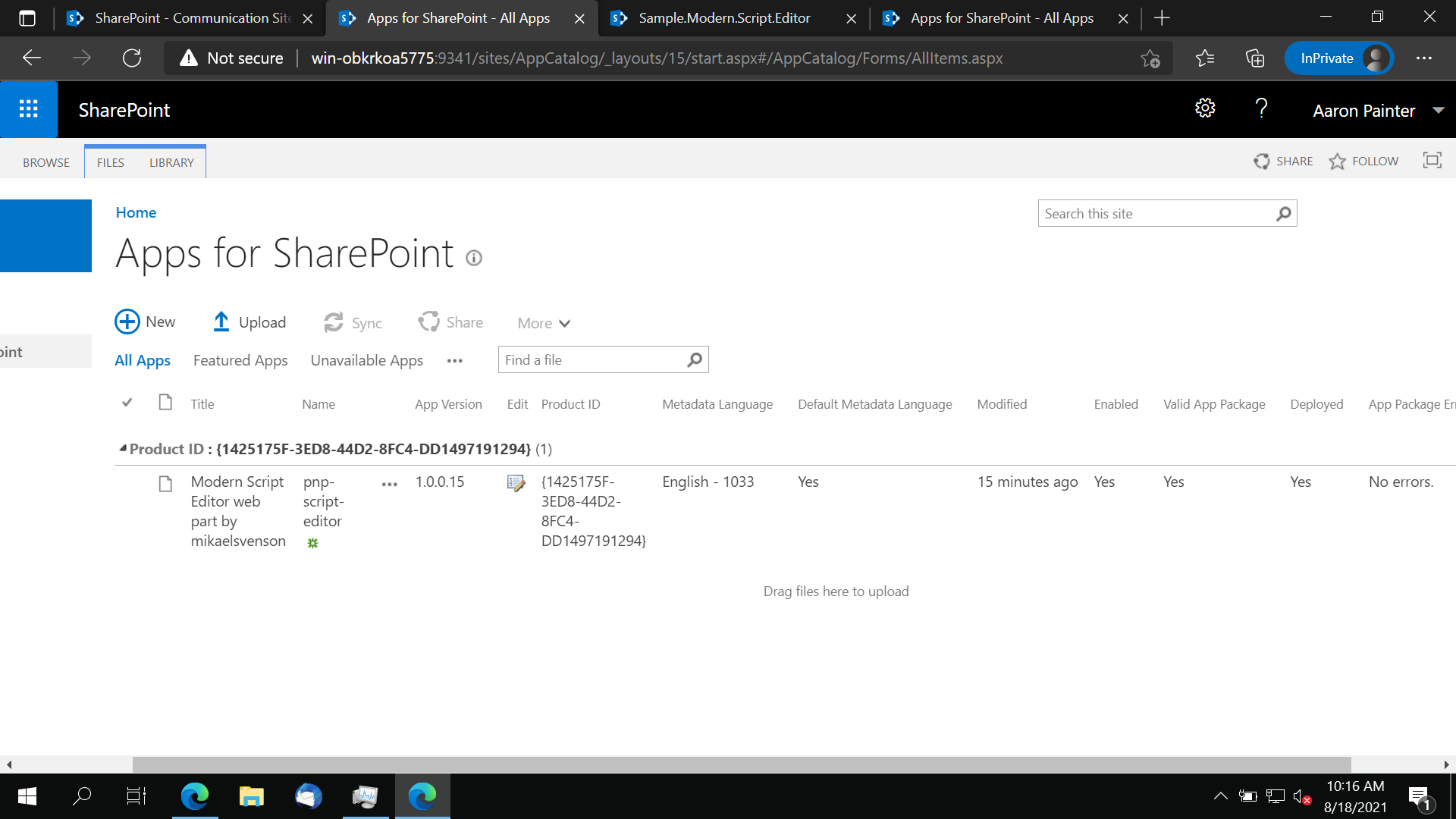 Regarding The React Script Editor Onprem Comes From Pnpsp Dev Fx Webparts Microsoft Qanda 4920