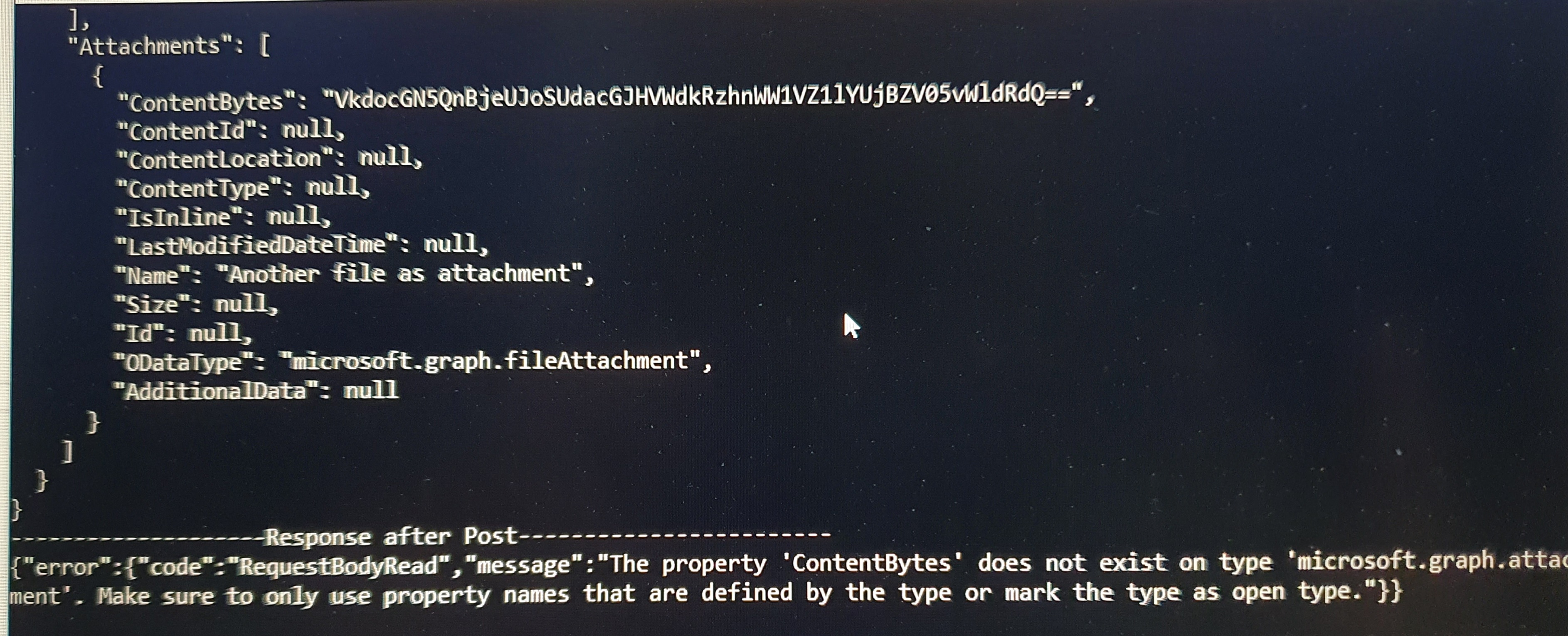 Graph API attachment not accepting ContentBytes - Microsoft Q&A Graph API attachment not accepting ContentBytes - Microsoft Q&A