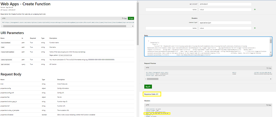 Creating A Azure C Function Dynamically Using Azure Rest Api 8625