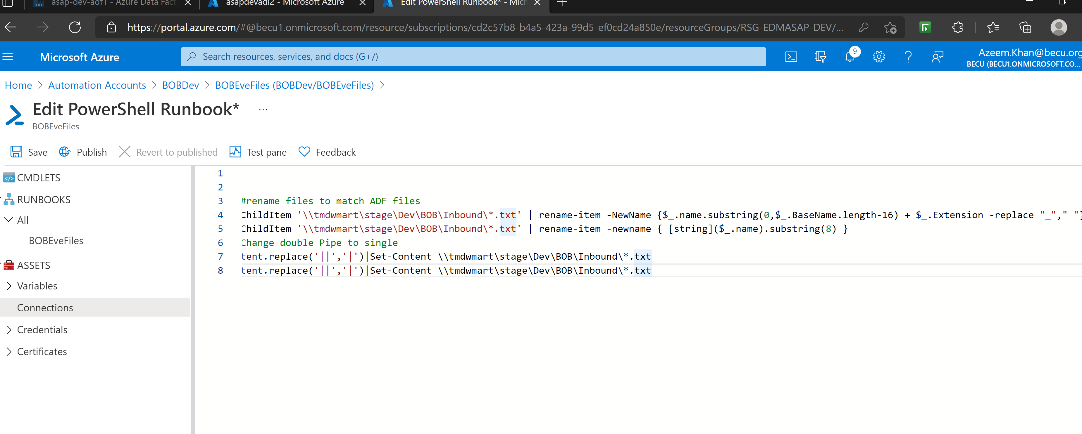 Azure Automation Running Power Shell Scripts In Runbooks With Erros Microsoft Qanda