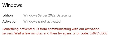 Windows Server 2022 activation (keys) - Microsoft Q&A