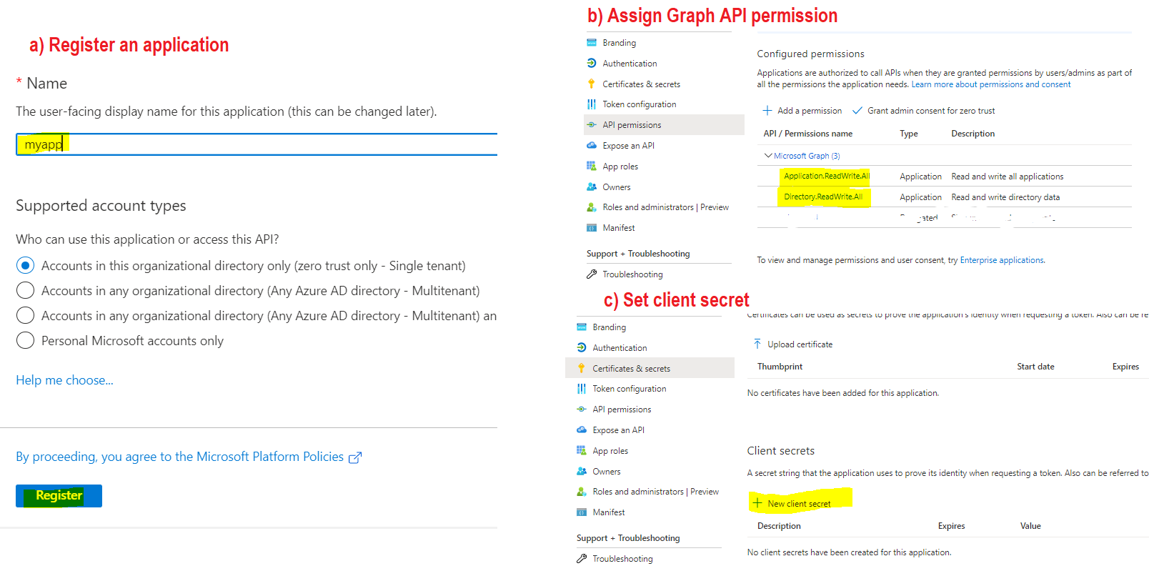 Unauthorized 401 Listing Synchronization Jobs For Service Principal In Ms Graph Api