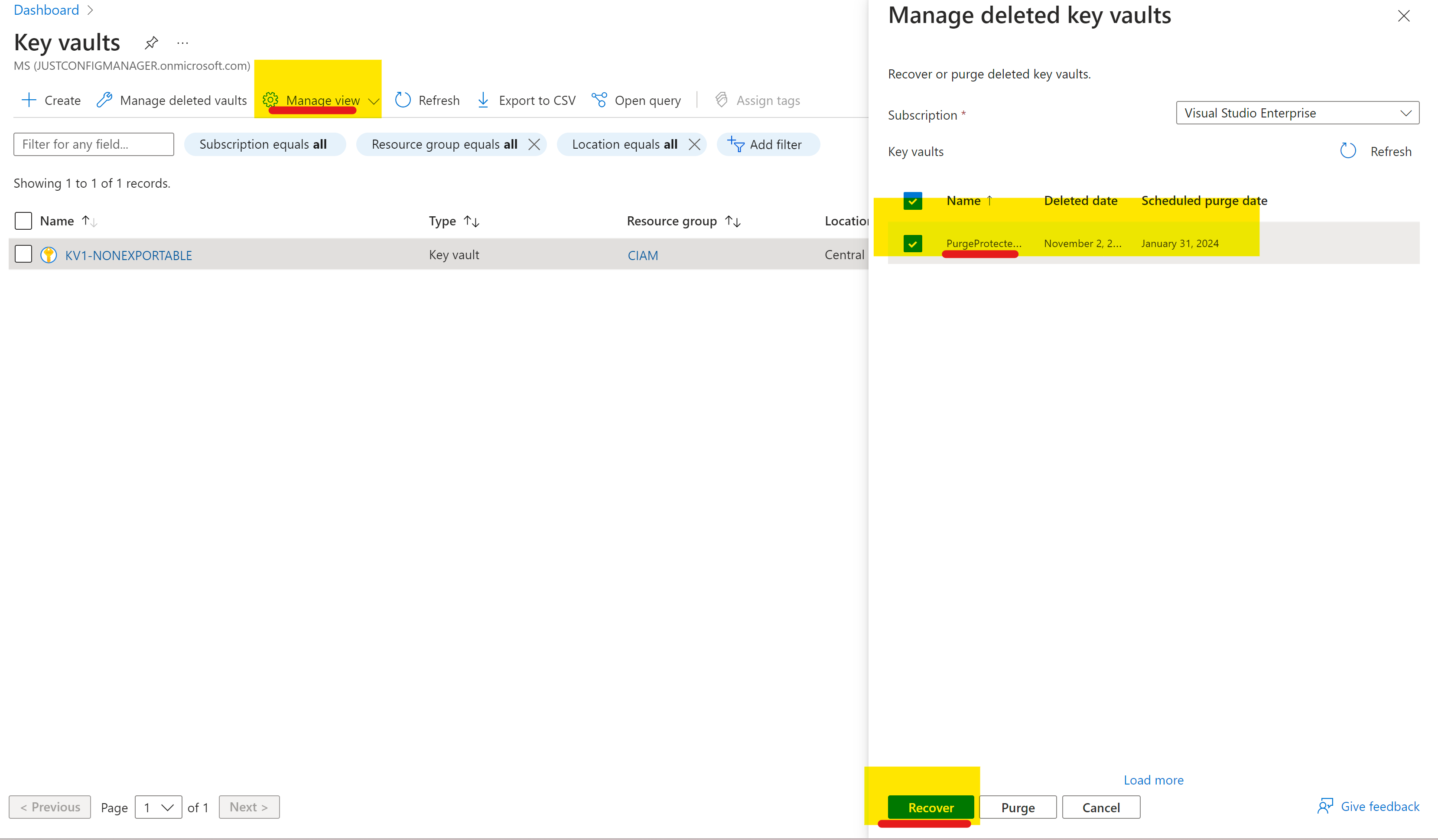 Unable To Create Keyvault Due To A Deleted One Which Also Cannot Be Recovered Microsoft Qanda