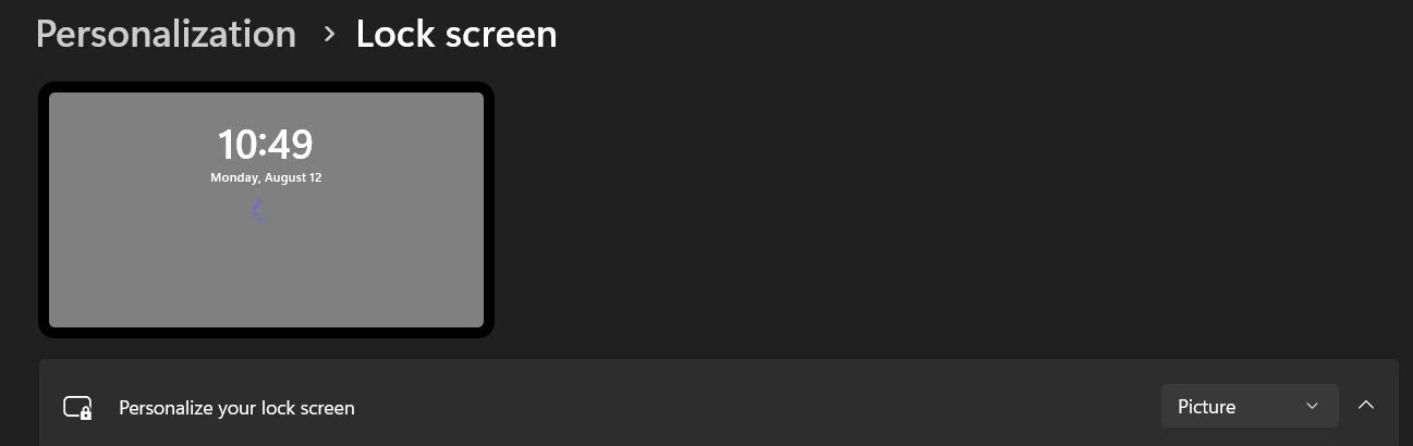 Can't change lock screen (Loads forever) - Microsoft Q&A