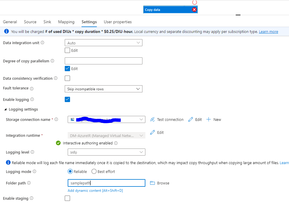 Copy Activity's Fault tolerance not working with sql server sink ... Copy Activity's Fault tolerance not working with sql server sink ...