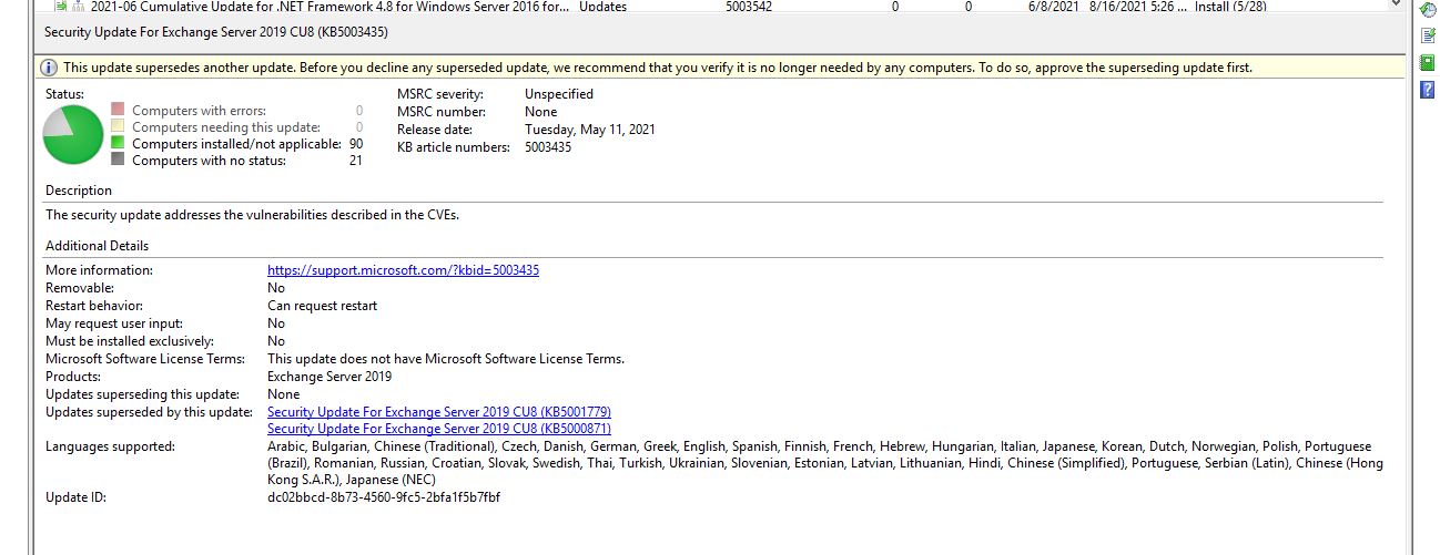 Wsus update superseded or not - Microsoft Q&A