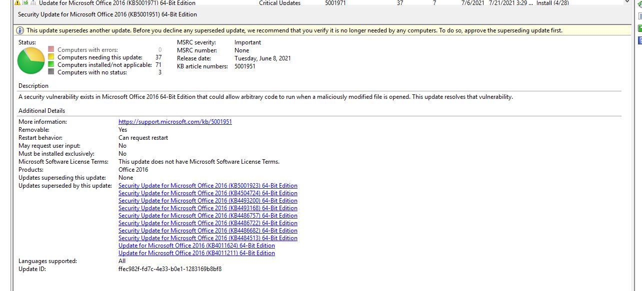 Wsus update superseded or not - Microsoft Q&A