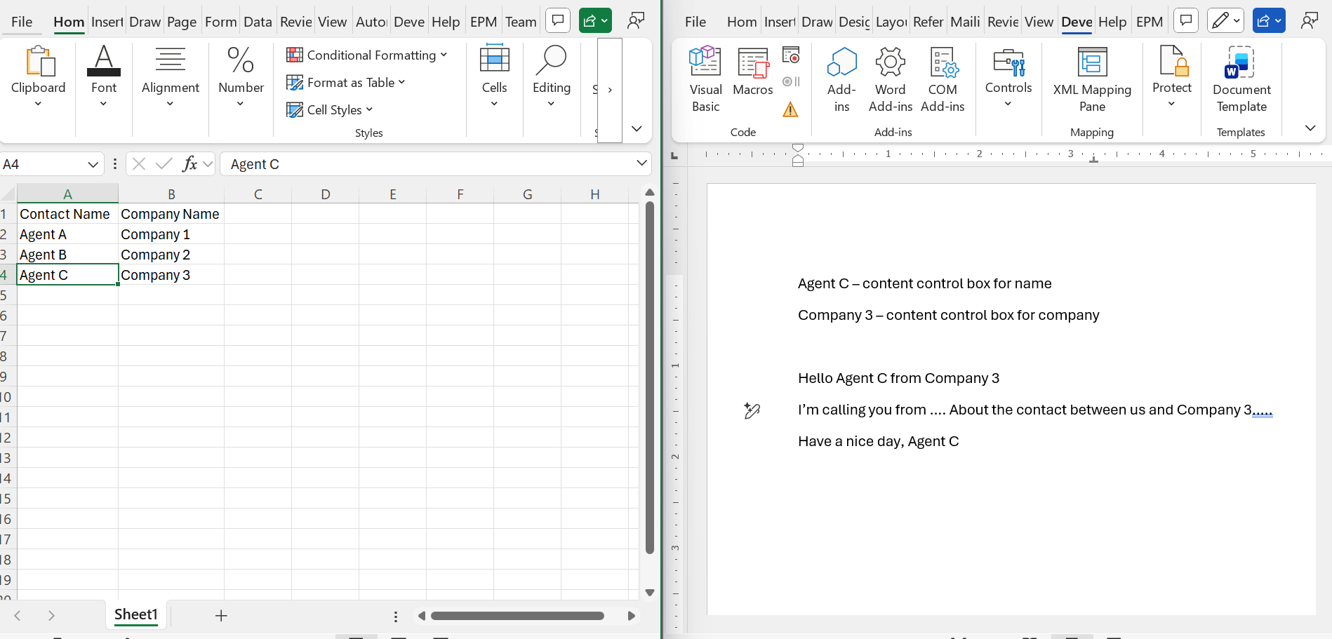 Update Word document with Excel data in real time - Microsoft Q&A
