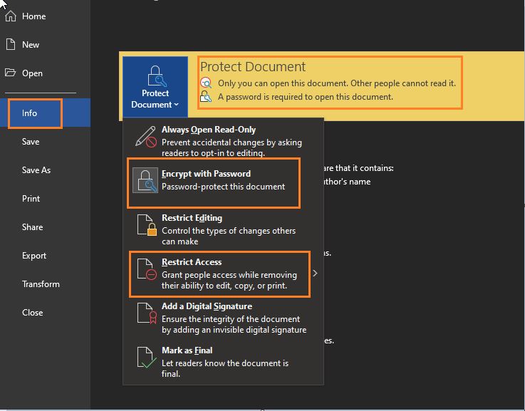 Destingusing between password protected and RMS protected docx file ...