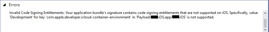 Invalid Code Signing Entitlements error in iOS Package Distribution ... Invalid Code Signing Entitlements error in iOS Package Distribution ...