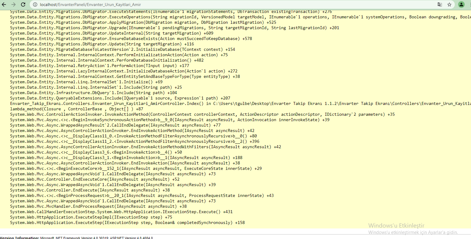 Mvc Published Web Application Gives Page Error In Transaction Containing Database Microsoft Qanda