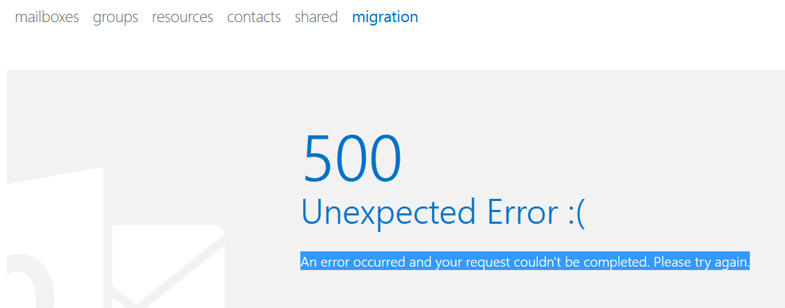 Exchange 2013 ecp showing 500 unexpected error for some of the options ...