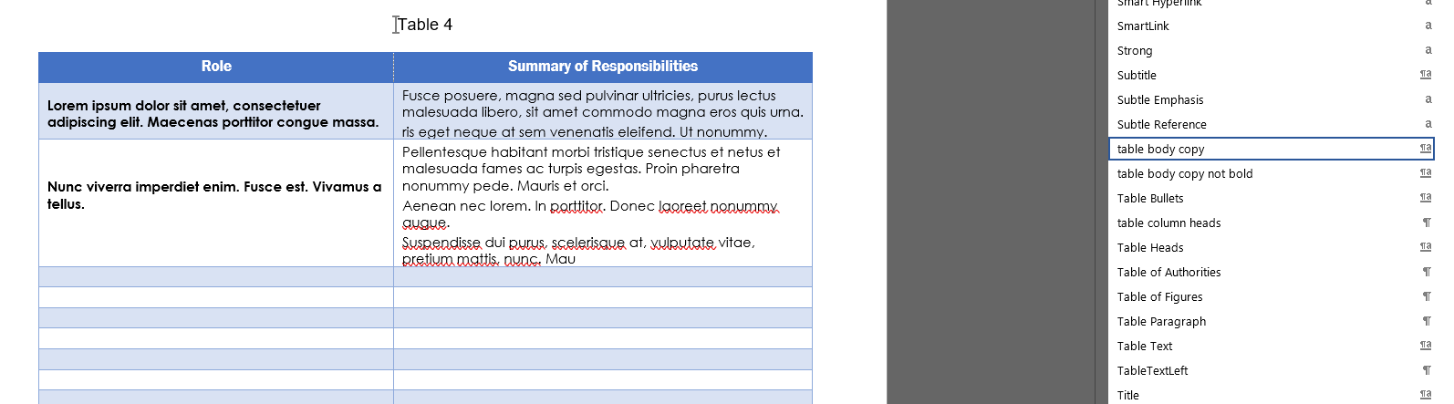 Applying a style in table makes text bold and not bold, though style is ...
