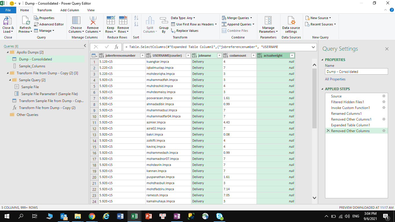 Combined PowerQuery return null value at one column after changing the ... Combined PowerQuery return null value at one column after changing the ...