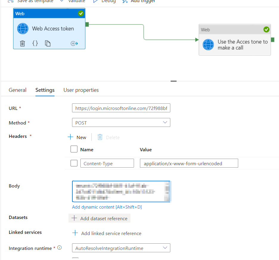 Azure Data Factory Web Activity Truncates Token Microsoft Qanda