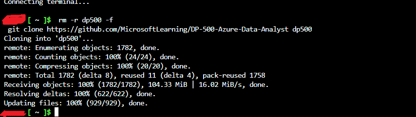 Dp203 course material - unable to clone exercise material - Microsoft Q&A