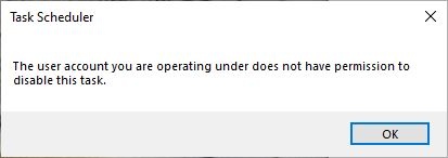 task scheduler "disabled" issue, trying to fix. windows 10 home ...