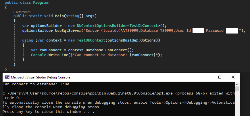 Access failed to localdb using EFCore in vs2022 - Microsoft Q&A
