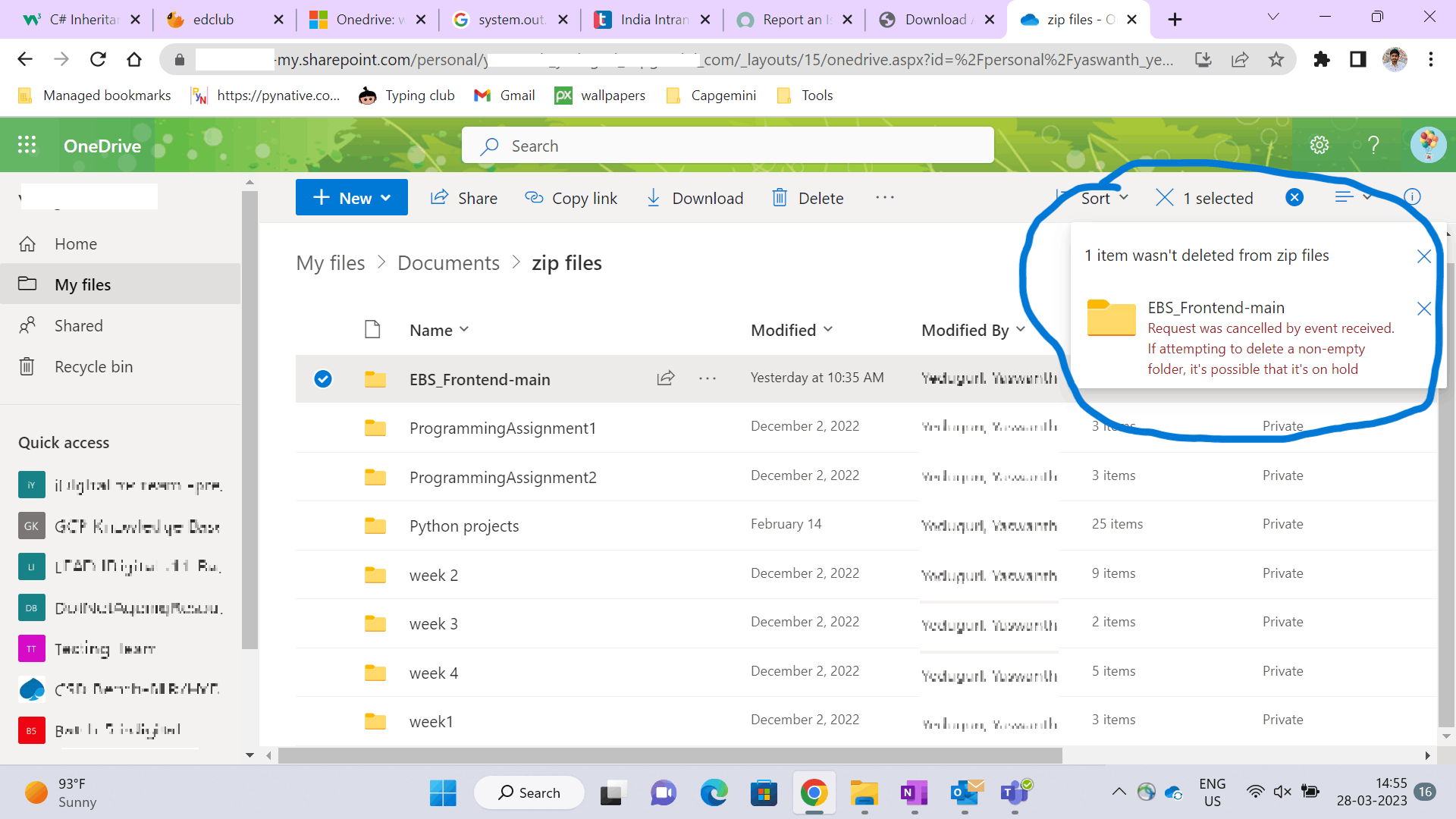 Onedrive: why the folders are marked with a red cross? - Microsoft Q&A