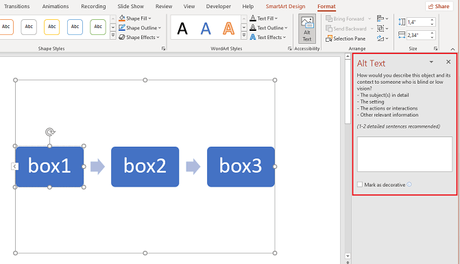 Make authoring accessible Smart Art easy - Microsoft Q&A