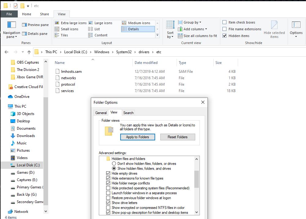 Hosts file does not exist in etc but Windows folder instead. Windows ...
